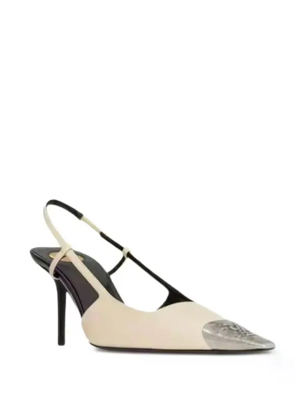 Saint Laurent Slingback Heels With Embellished Toe