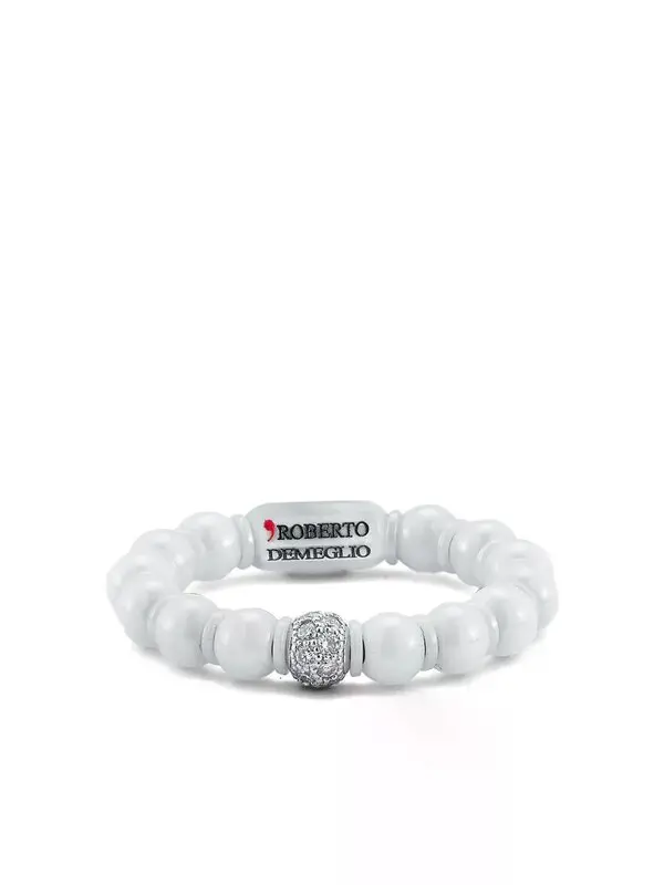 Roberto Demeglio 18k White Gold Sfera Diamond Ring - Silver