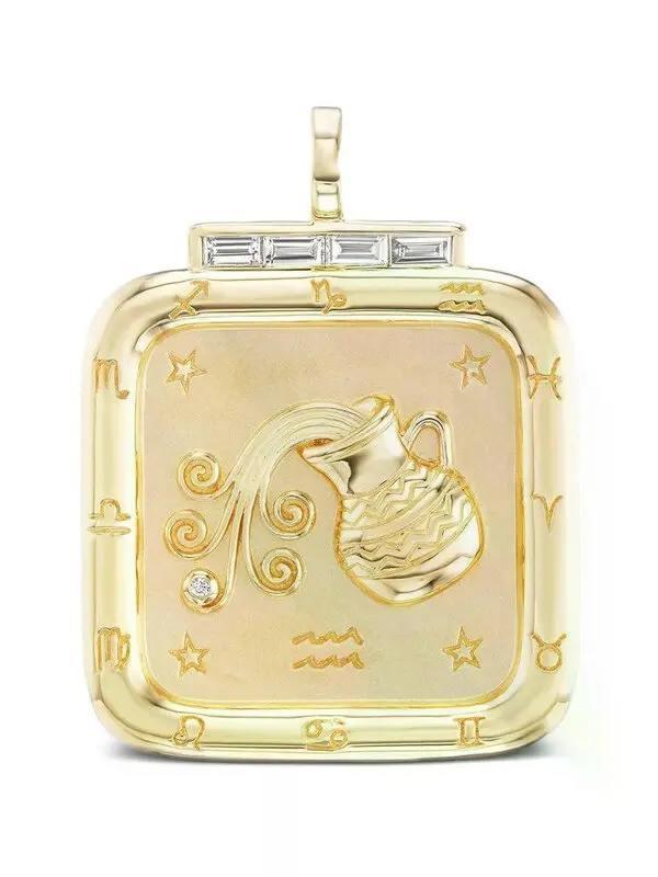 Sorellina 18k Yellow Diamond Aquarius Zodiac Pendant