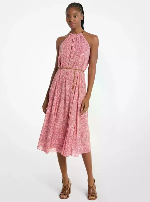 Michael Kors Chain-belt Halter Midi Dress