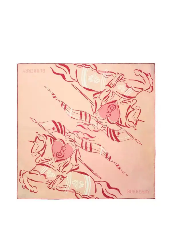 Burberry Heart-knight Silk Scarf - Pink