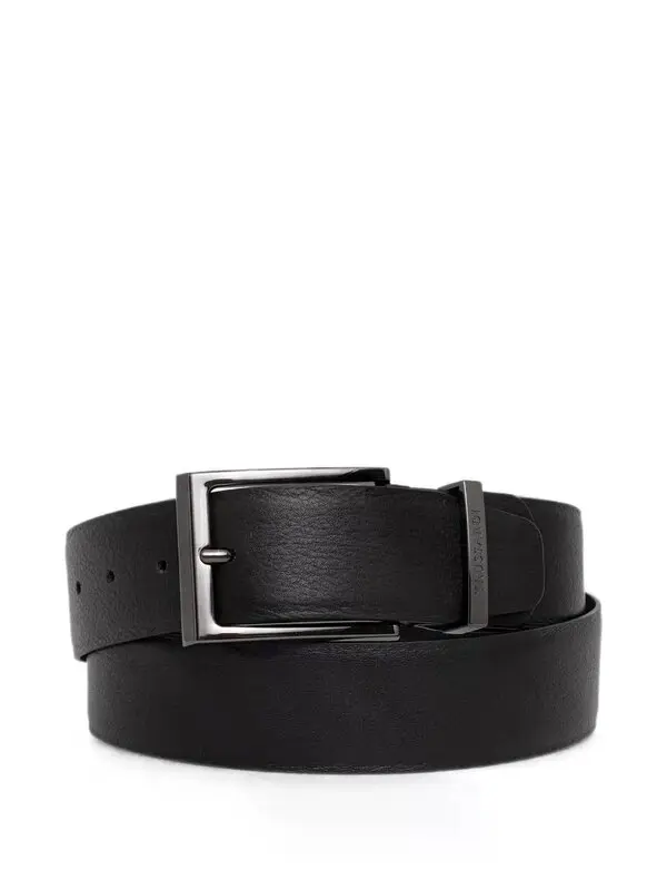 TRUSSARDI Logo-engraved Leather Buckle Belt