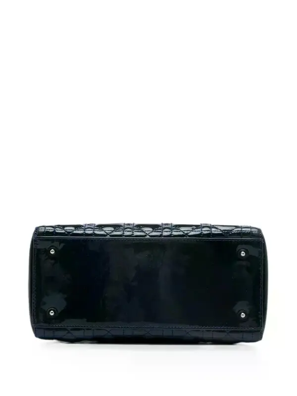Dior 2010 Medium Patent Cannage Lady Satchel - Blue