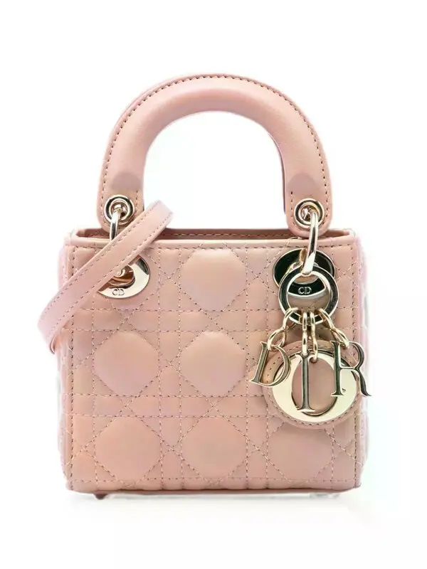 Dior 2021 Micro Lambskin Cannage Lady Satchel - Pink