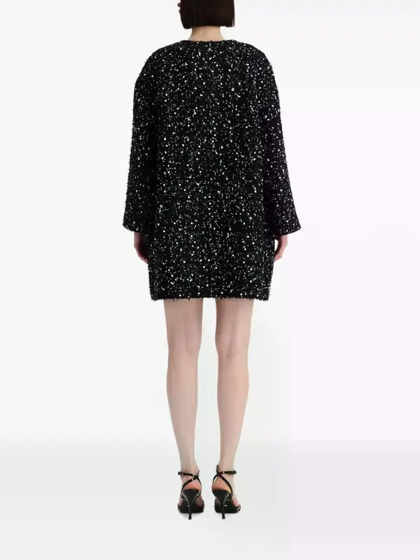 Oscar De La Renta Sequin-embellished Tweed Single-breasted Coat