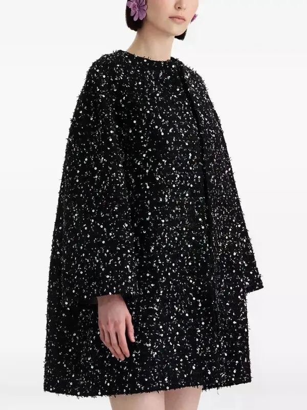 Oscar De La Renta Sequin-embellished Tweed Single-breasted Coat