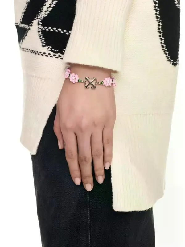 Off-White Flower-bead Arrow Bracelet
