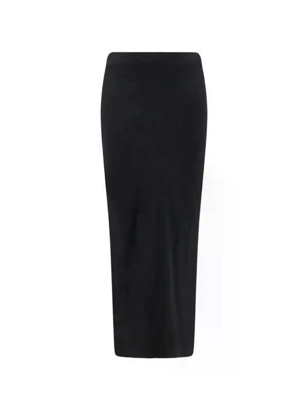 HEVO Elasticated-waistband Back-slit Maxi Skirt - Black