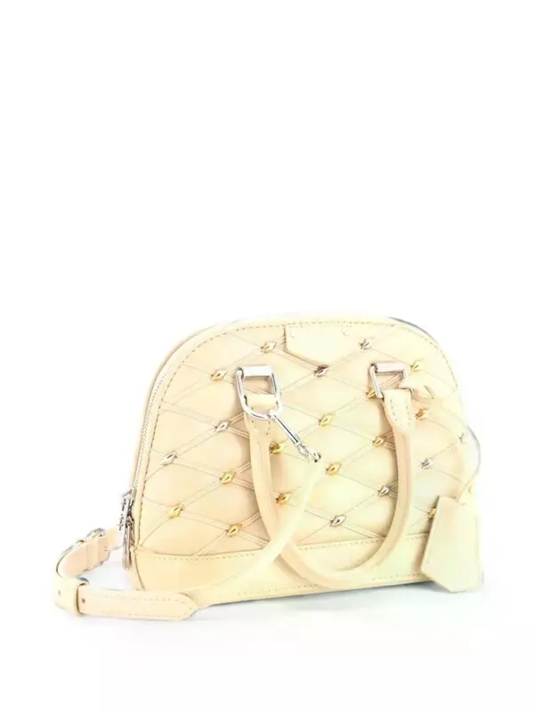 LOUIS VUITTON Alma Handbag Studded Malletage Leather Shoulder Bag