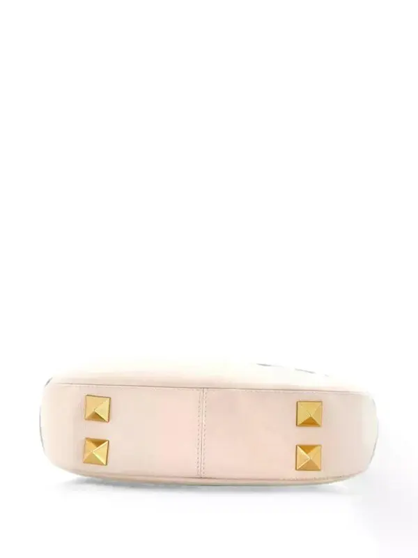 Valentino Garavani Stud Sign Zip Leather Hobo Bag - Neutrals