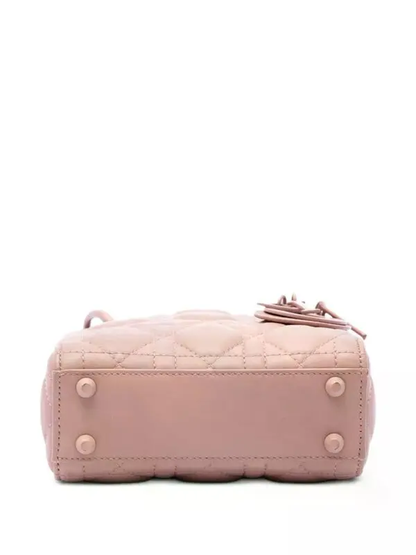 Dior Micro Ultra Matte Calfskin Cannage Lady Satchel - Pink
