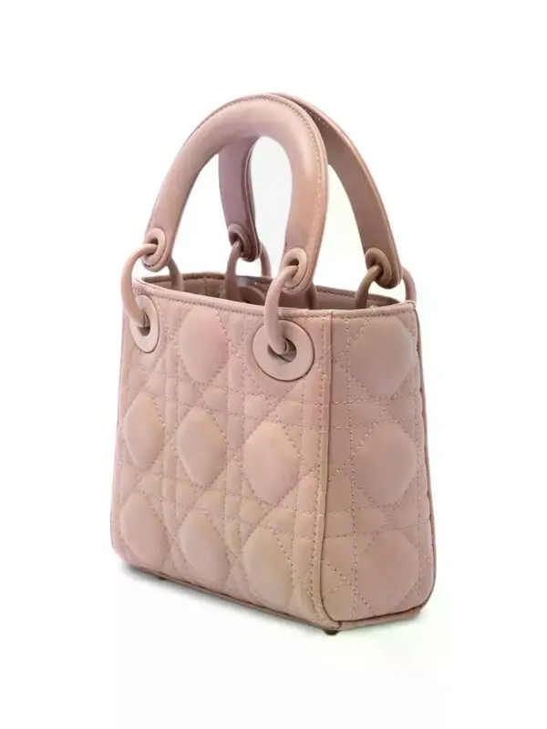 Dior Micro Ultra Matte Calfskin Cannage Lady Satchel - Pink