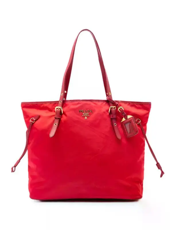 Prada Saffiano Trimmed Tessuto Tote Bag