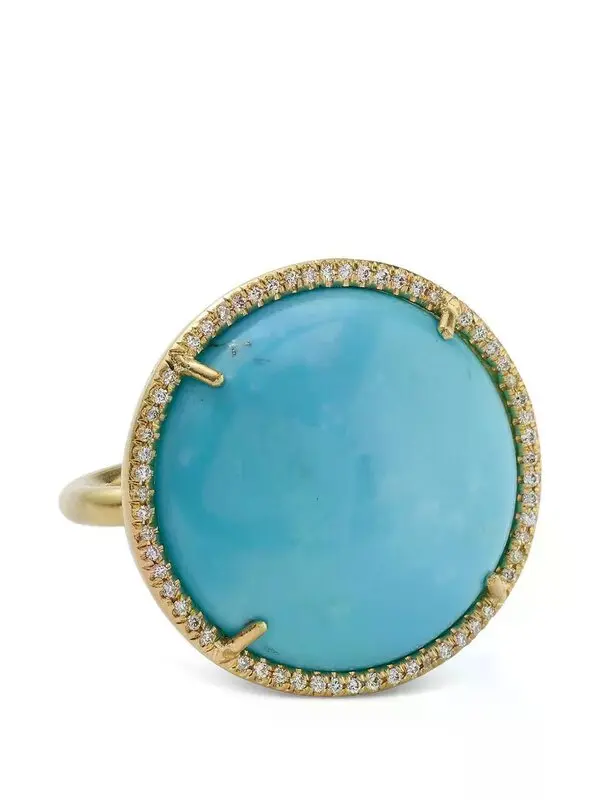 Irene Neuwirth Turquoise And Diamond Ring - Gold