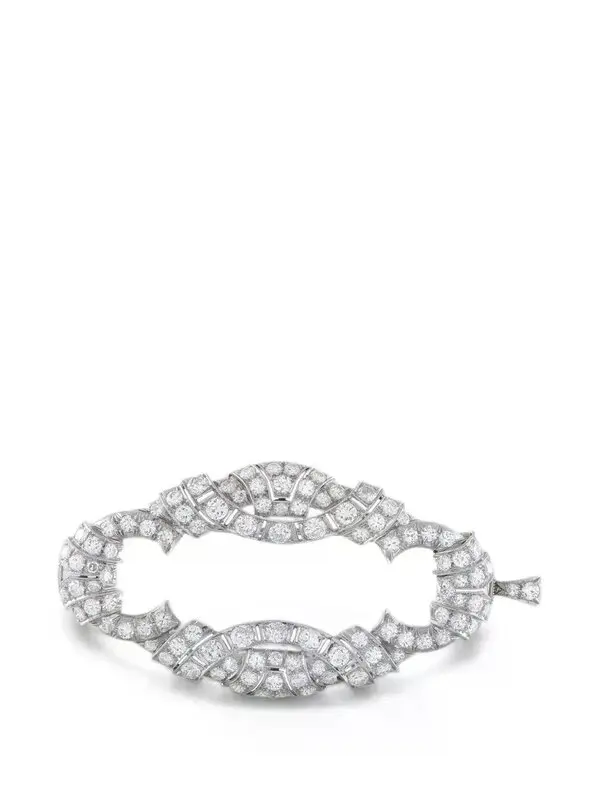 LB EXCLUSIVE Diamond Plaque Brooch - Silver