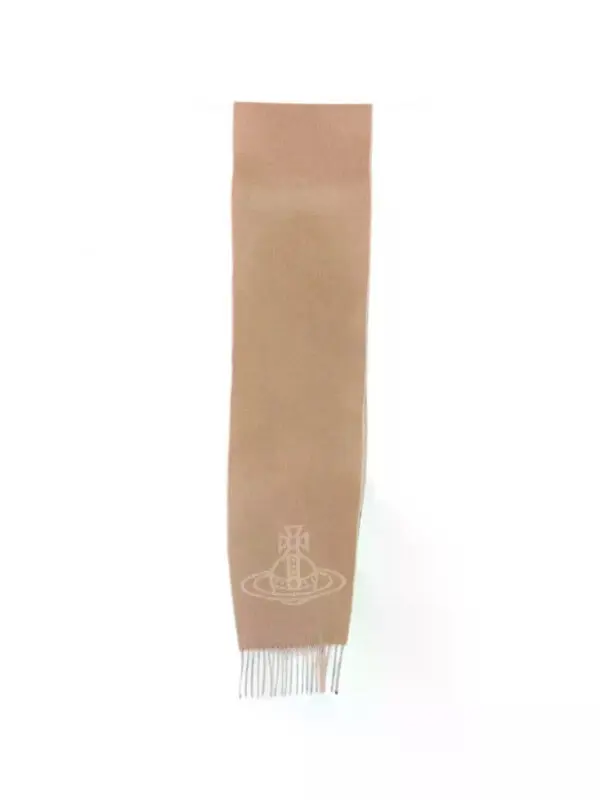 VIVIENNE WESTWOOD Orb-motif Fringed Scarf - Neutrals