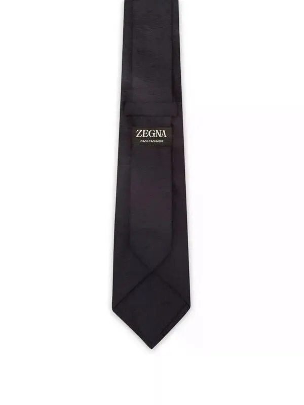 Zegna Oasi Cashmere Jacquard Weave Tie - Black