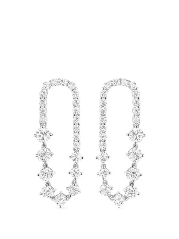 Melissa Kaye Stella Ellipse Diamond Earrings - Silver