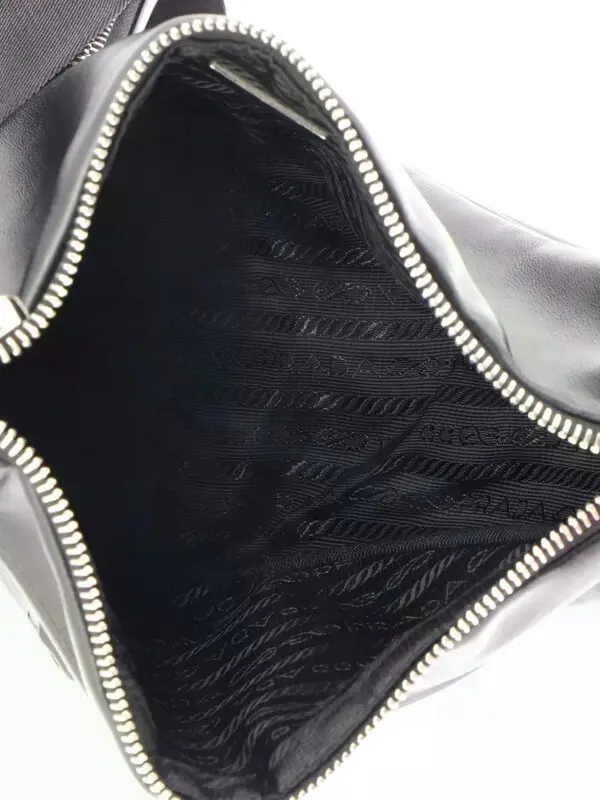Prada Triangle Logo Leather Small Crossbody Bag