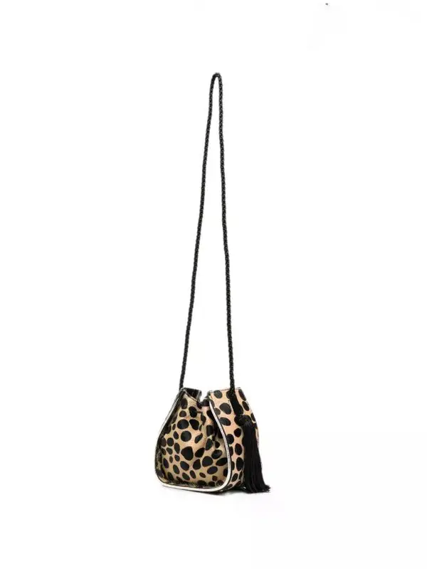 FORTE_FORTE Tassel-detail Leopard-print Shoulder Bag