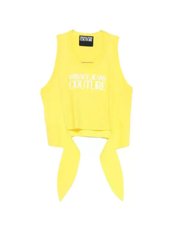 Versace Logo-print Draped-detail Top