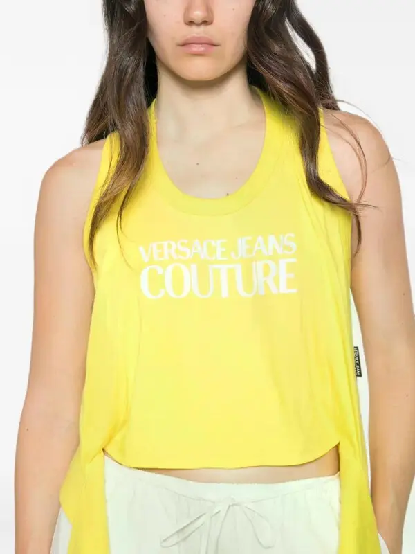 Versace Logo-print Draped-detail Top