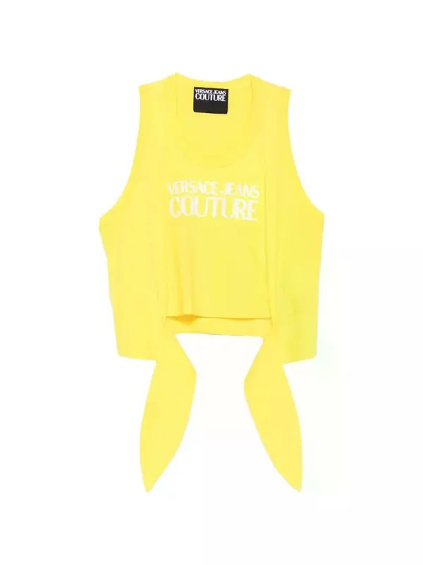 Versace Logo-print Draped Sleeveless Top