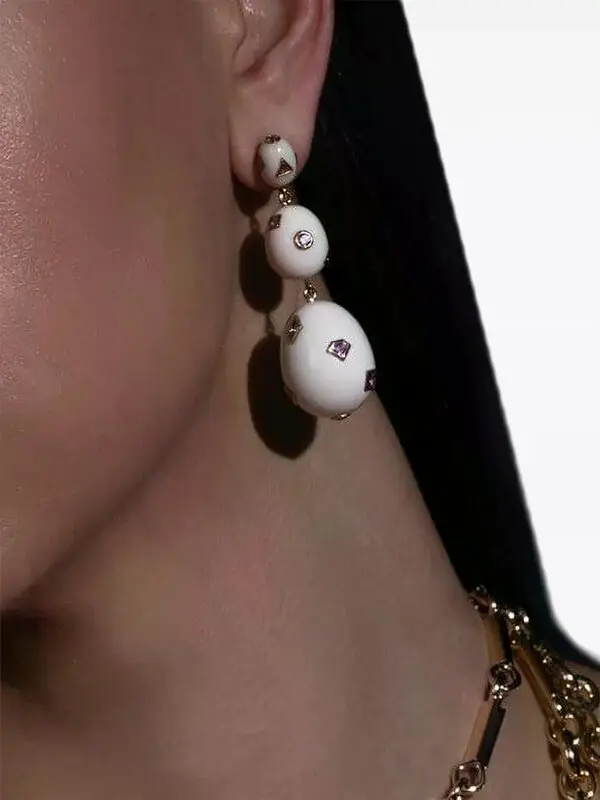 BIBI VAN DER VELDEN Pop Art Pink Sapphire Earrings