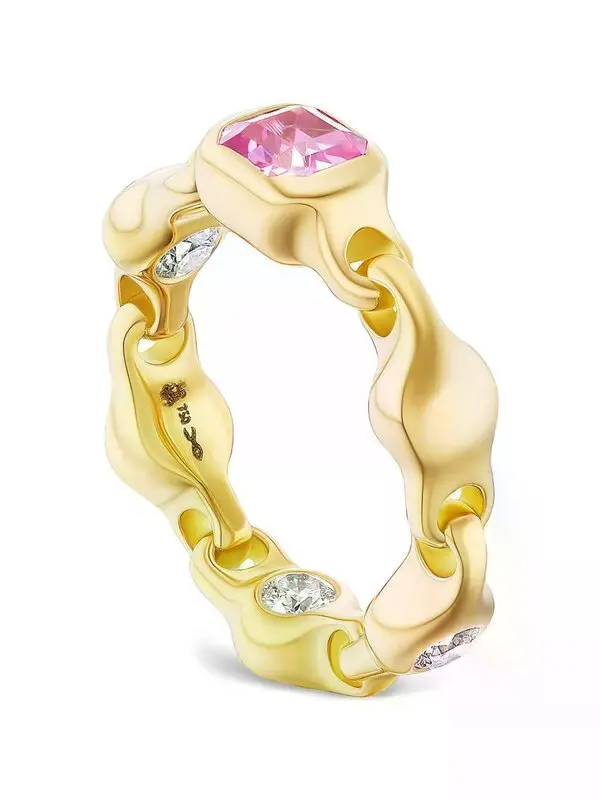 UNIFORM OBJECT Pink Sapphire And Diamond Ring