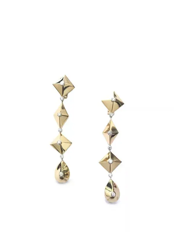 ALETTO BROTHERS Piramide Linea Diamond Earrings - Gold