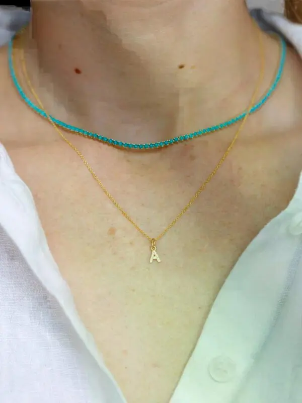 JENNIFER MEYER Turquoise Three-prong Necklace