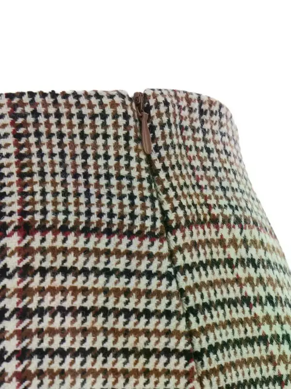 Federica Tosi Check-pattern Rear-slit Midi Skirt