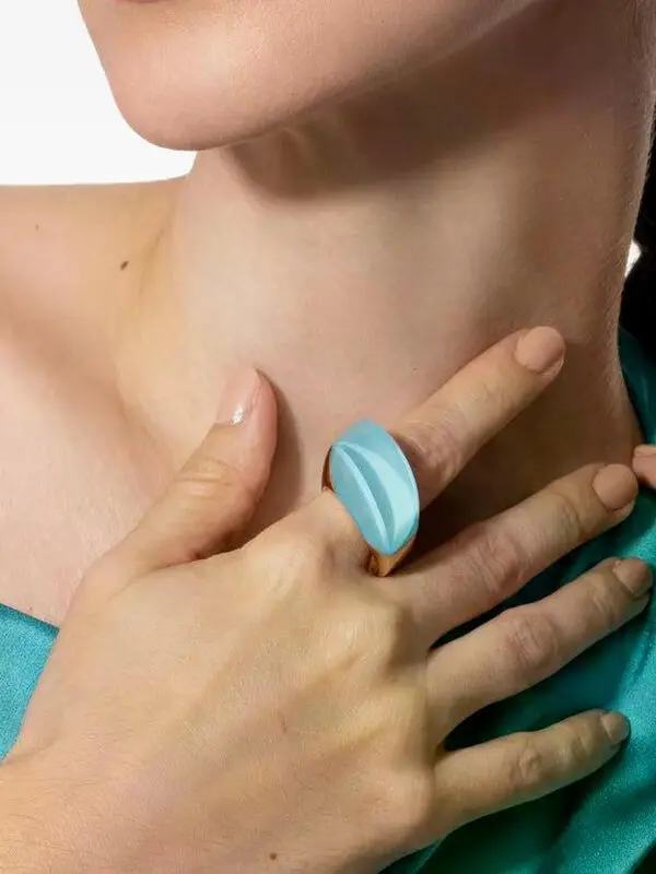 Vhernier Aladino Turquoise And Rock Crystal Ring - Pink