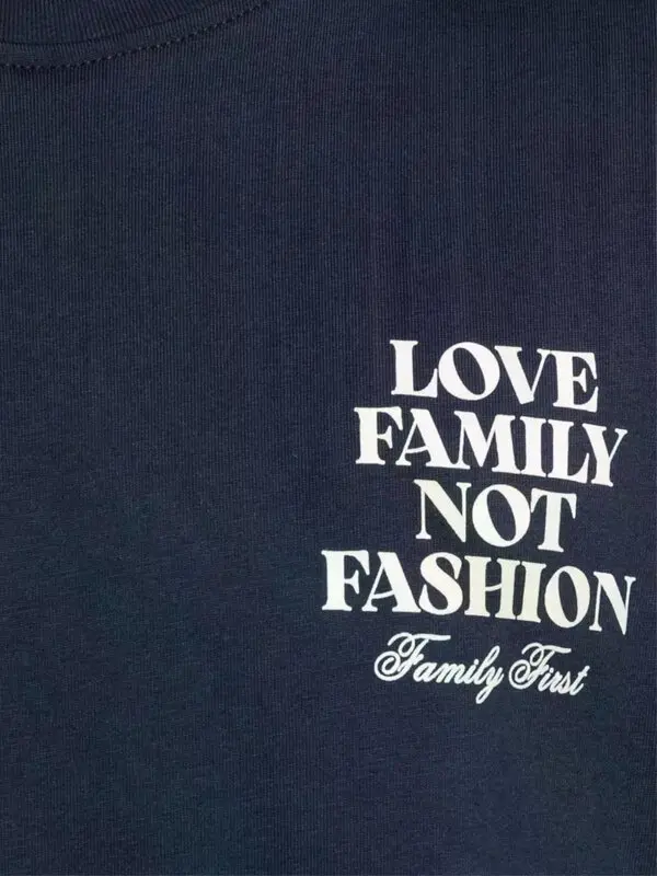 FAMILY FIRST Crewneck Letering-print T-shirt - Blue