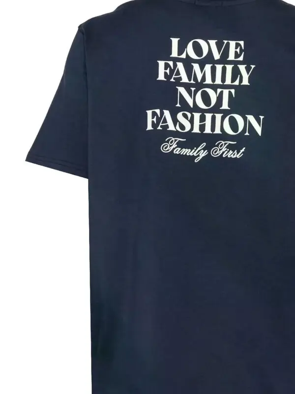 FAMILY FIRST Crewneck Letering-print T-shirt - Blue