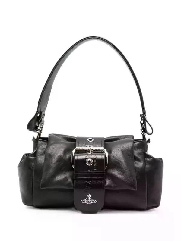 VIVIENNE WESTWOOD Hazel Treasure Leather Shoulder Bag - Black