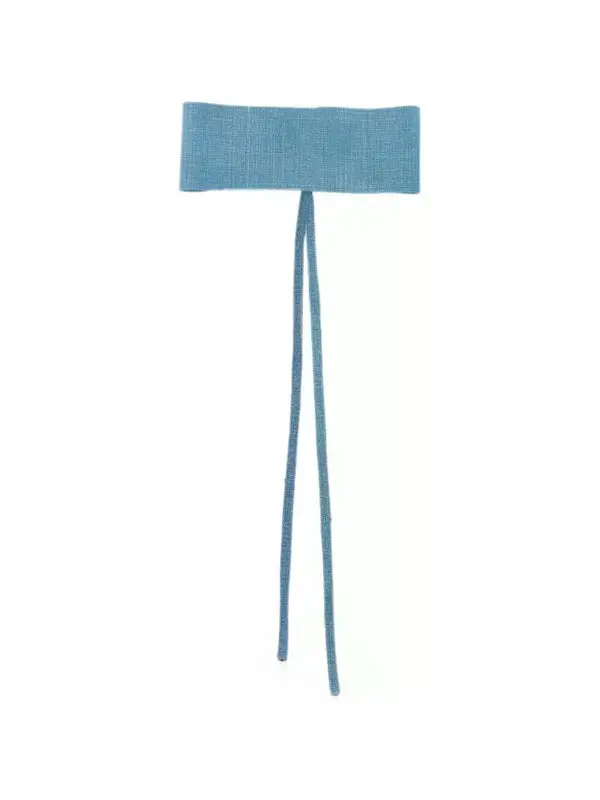 MANOKHI Denim-effect Choker Necklace - Blue