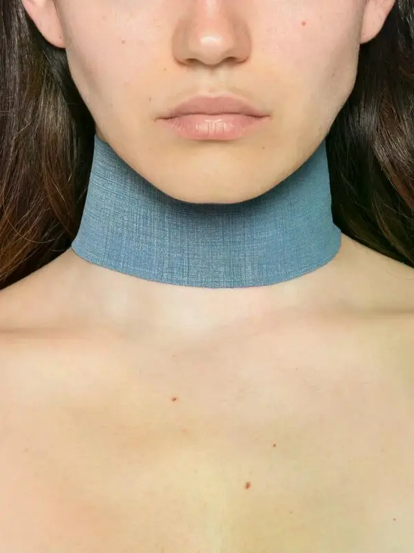 MANOKHI Denim-effect Choker Necklace