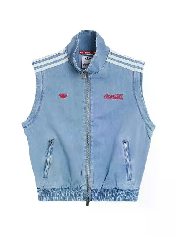 Adidas X Coca-cola Firebird Reg Logo-embroidered Denim Jacket