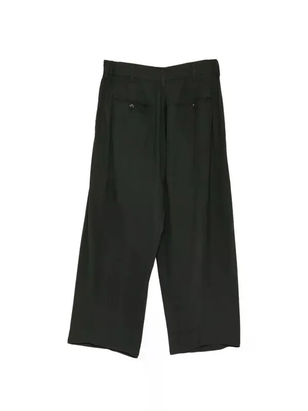ZIGGY CHEN Pleated Detail Belt Loops Trousers - Green
