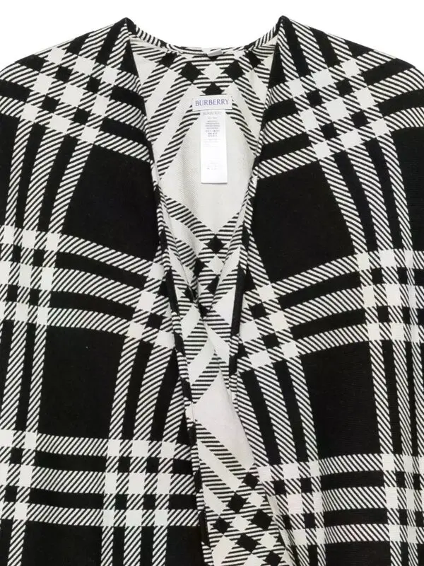 Burberry Check Frayed Cape - Black