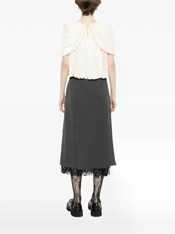 FETICO Gathered Short-sleeve Blouse
