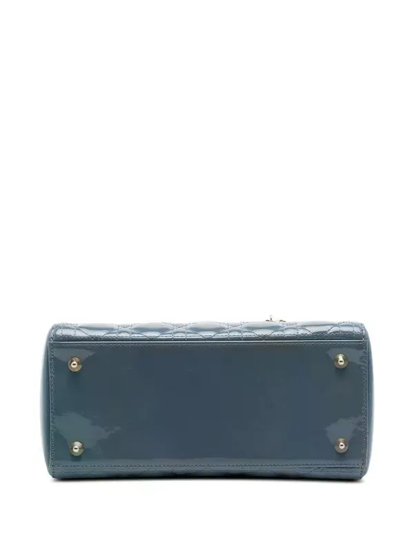 Dior Patent Cannage Lady Satchel - Blue