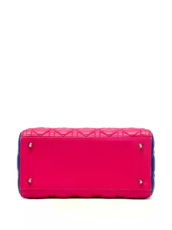Dior Medium Tricolor Lambskin Cannage Lady Satchel - Pink