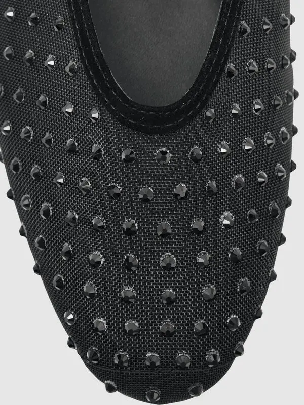REISS Mesh Embellished Ballet Flats