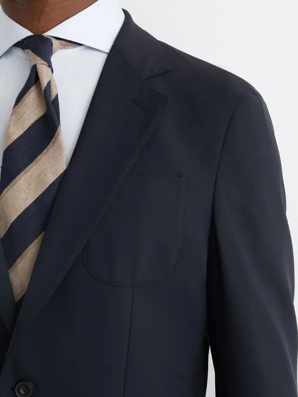 REISS Tailored Fit Wool Single-breasted Travel Suit Blazer