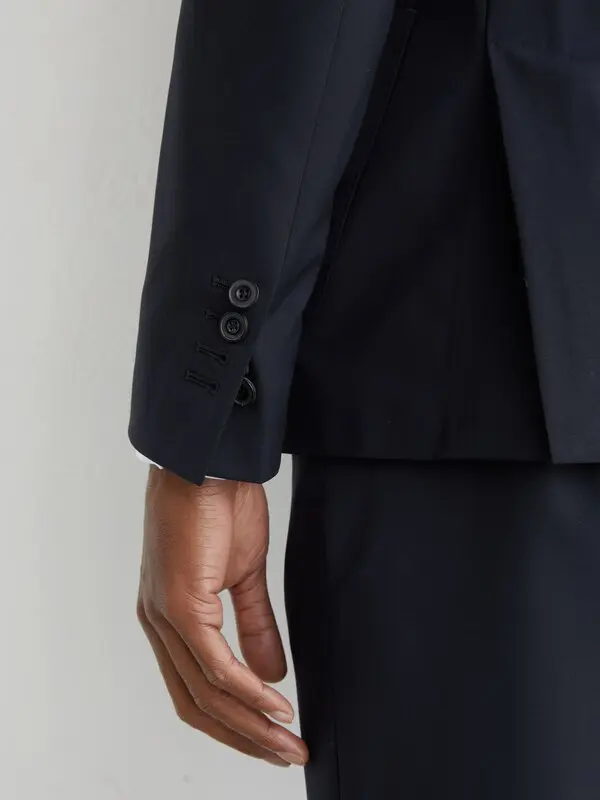 REISS Tailored Fit Wool Single-breasted Travel Suit Blazer