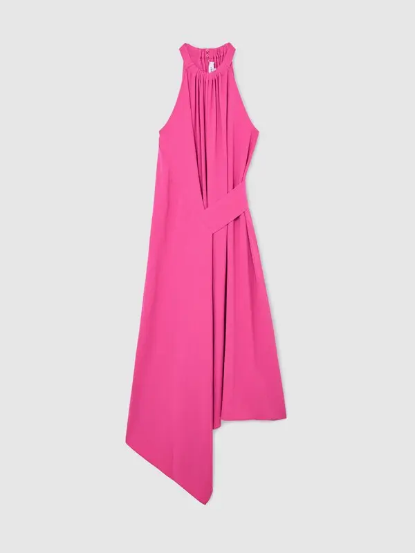 REISS Maeve Draped Midi Dress