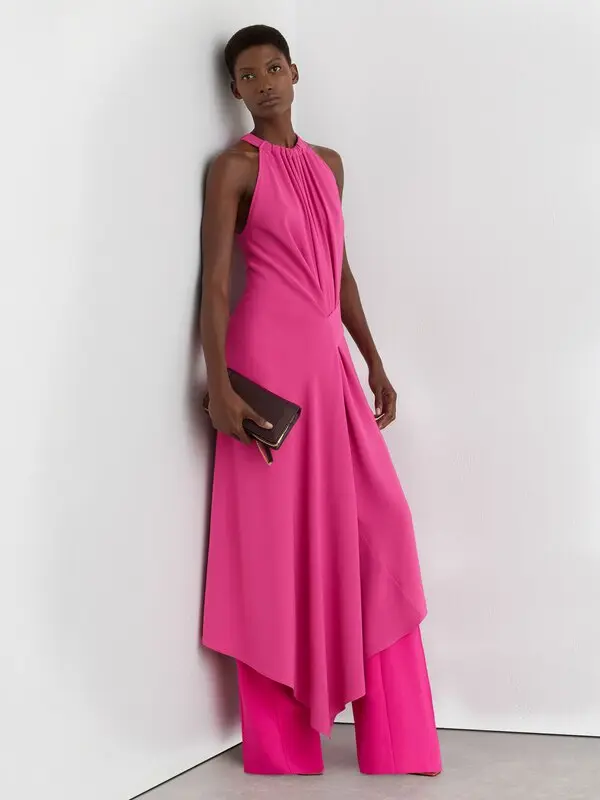REISS Maeve Draped Midi Dress