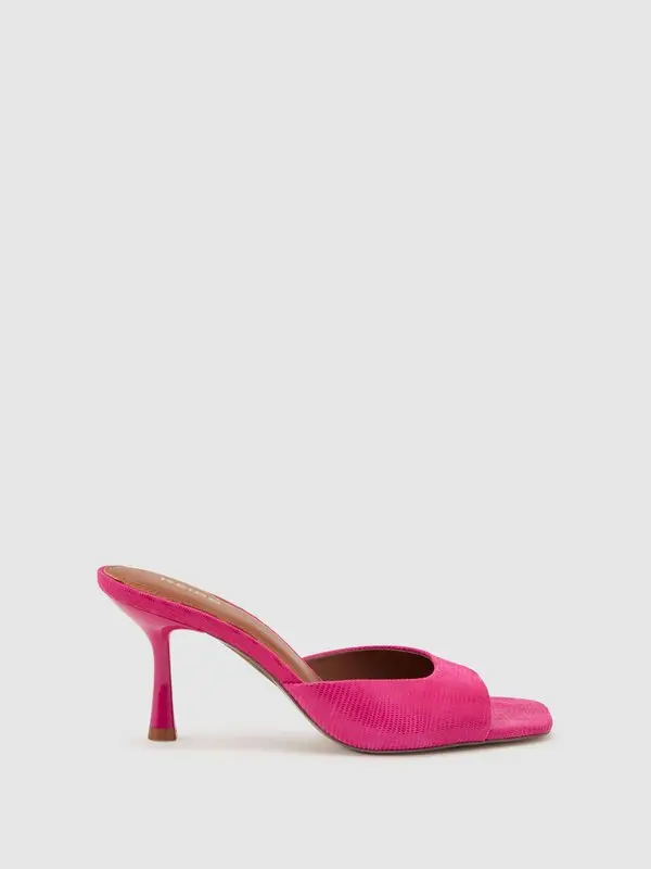REISS Textured Open-toe Heeled Mules